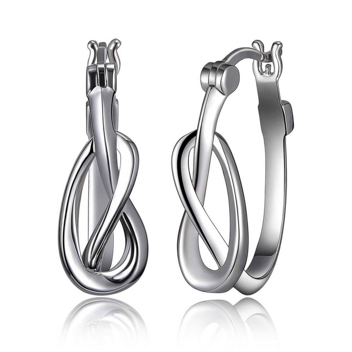 Elle Eternity Love Knot Sterling Silver Hoop Earrings — Bogart's Jewellers