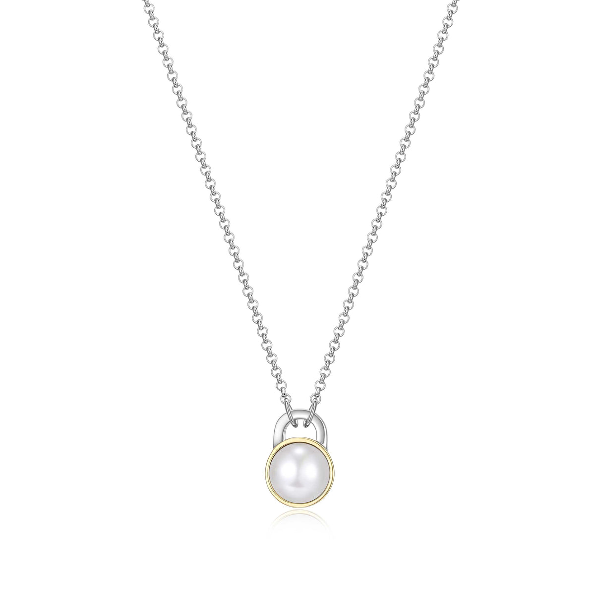 Elle Parallel Two Tone Sterling Silver Pearl Necklace — Bogart's Jewellers