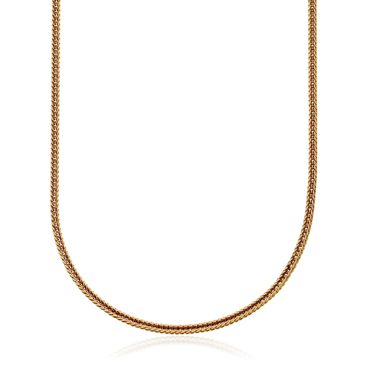 4MM Steelx Yellow Gold IP Stainless Steel Square Chain Necklace ...