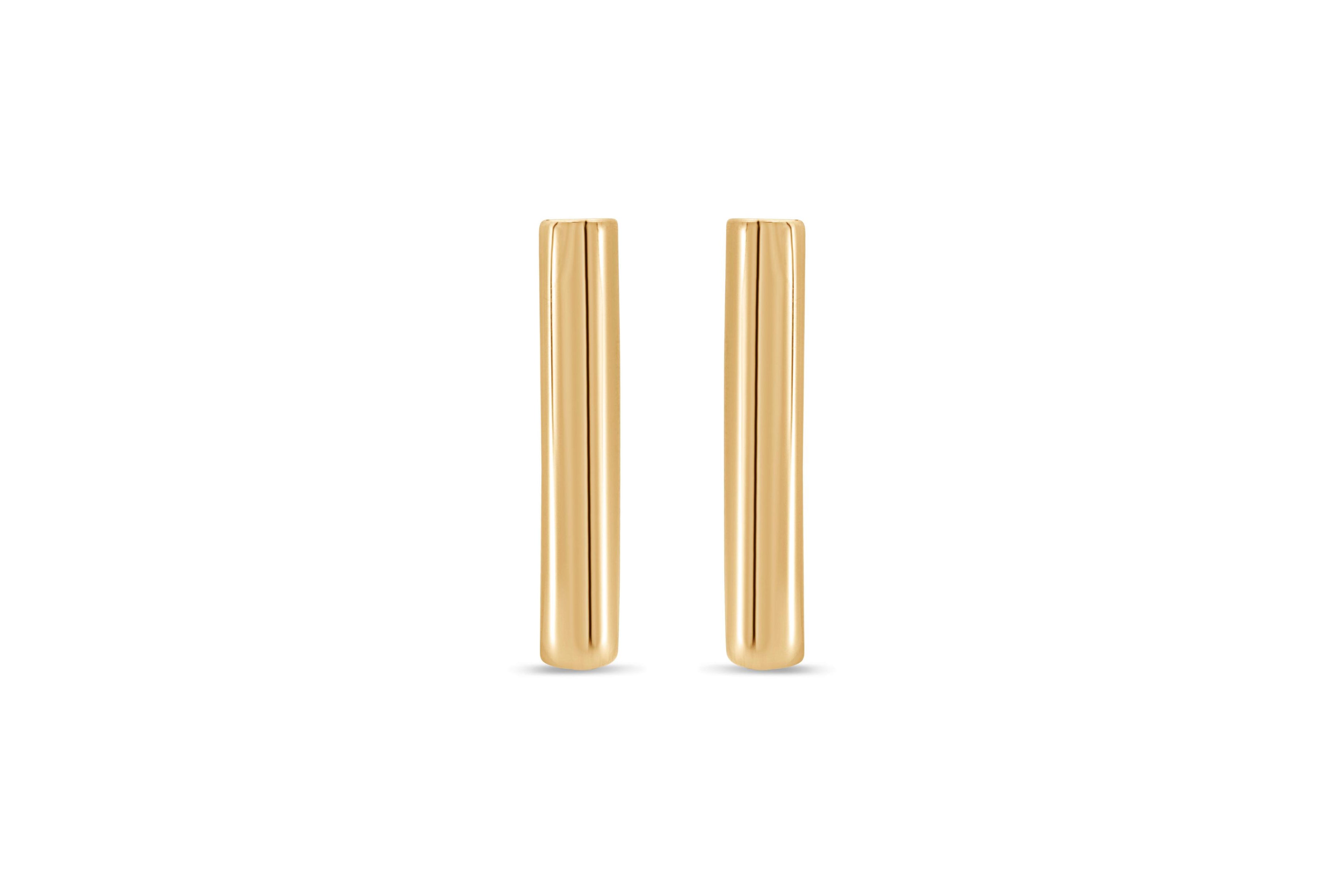 10KT Yellow Gold Bar Stud Earrings — Bogart's Jewellers