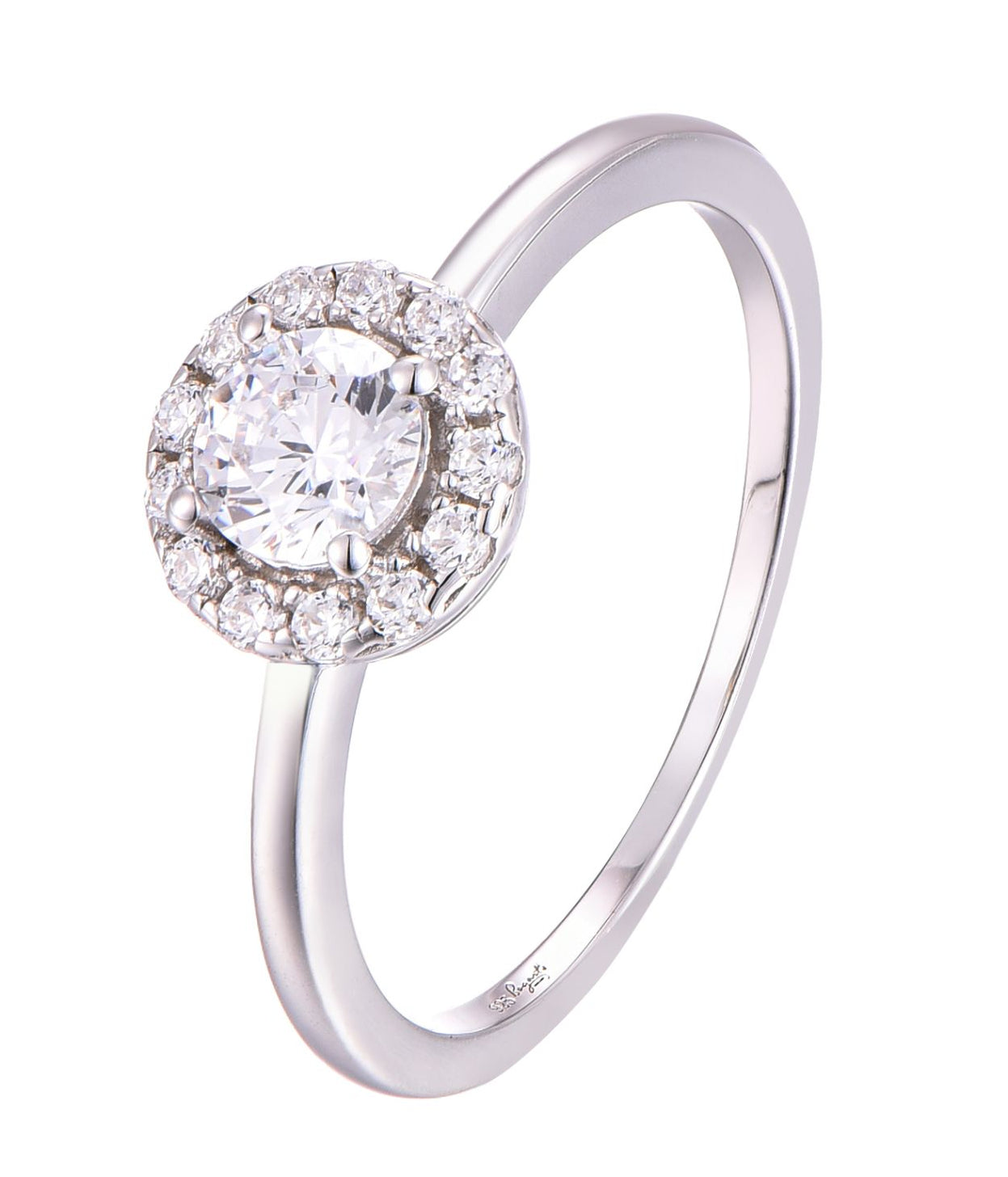 Casablanca Round Halo Sterling Silver Birthstone Ring — Bogart's Jewellers
