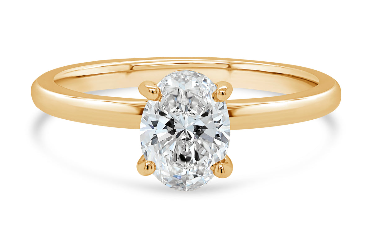 1.00CT Yellow Gold Natural Oval Engagement Ring — Bogart's Jewellers