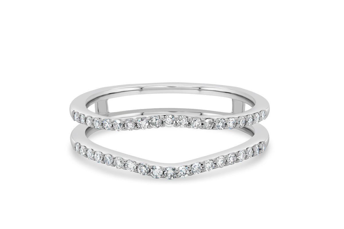 .25CT Double Band Diamond Ring Jacket in White Gold — Bogart's Jewellers